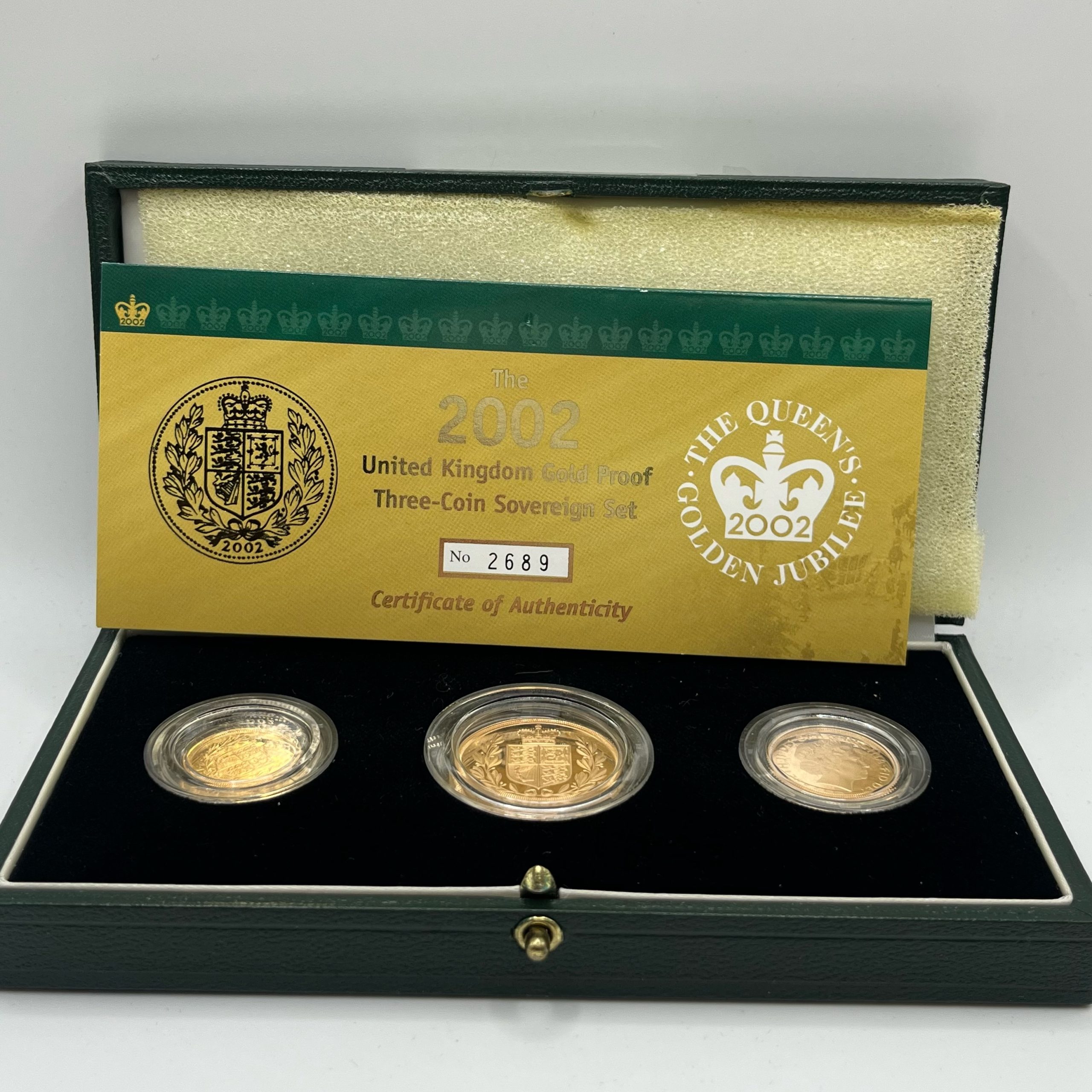 2002 Three-Coin Gold Sovereign Set - JBlundell & Sons